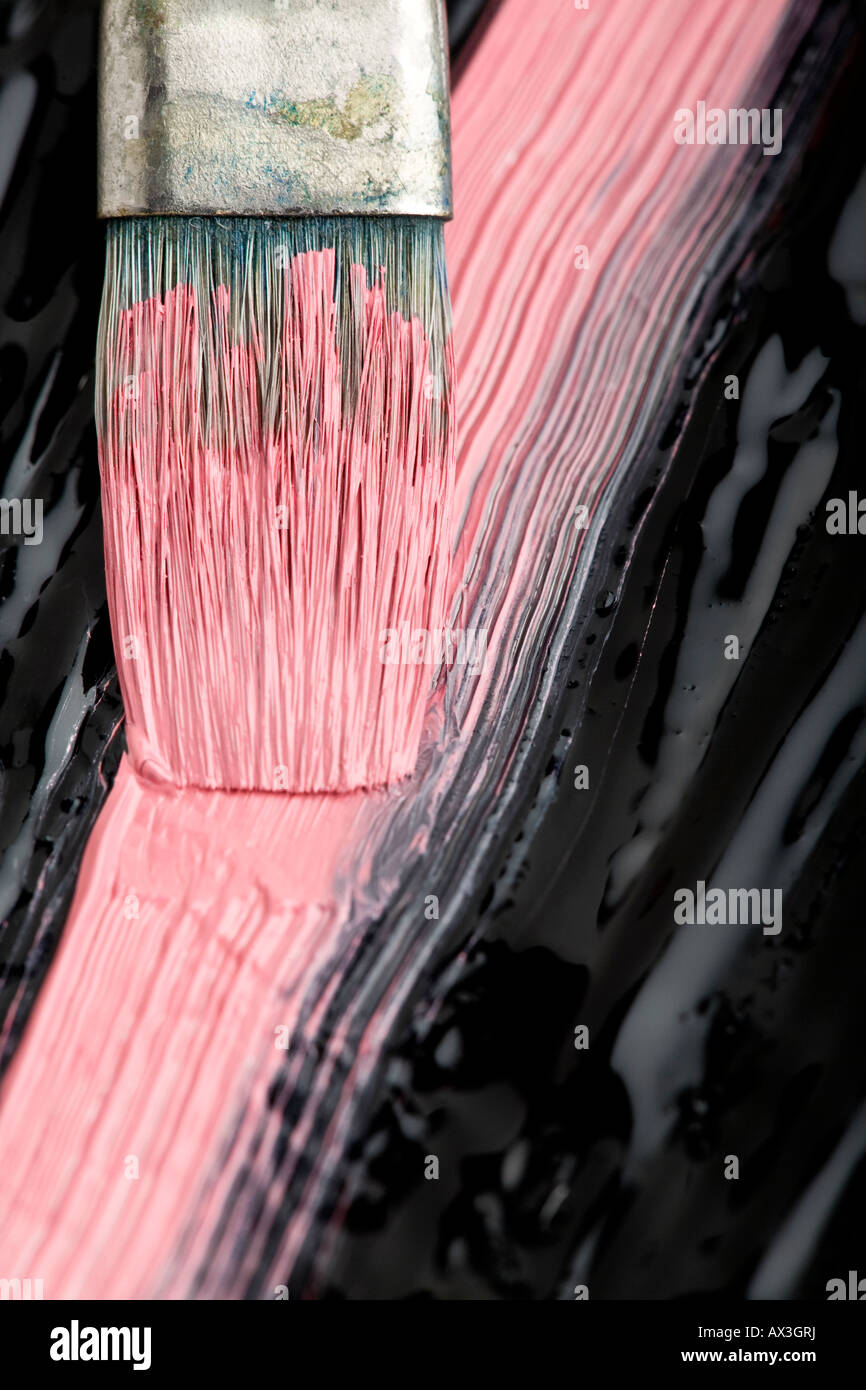Pink paint brush stroke hi-res stock photography and images - Alamy