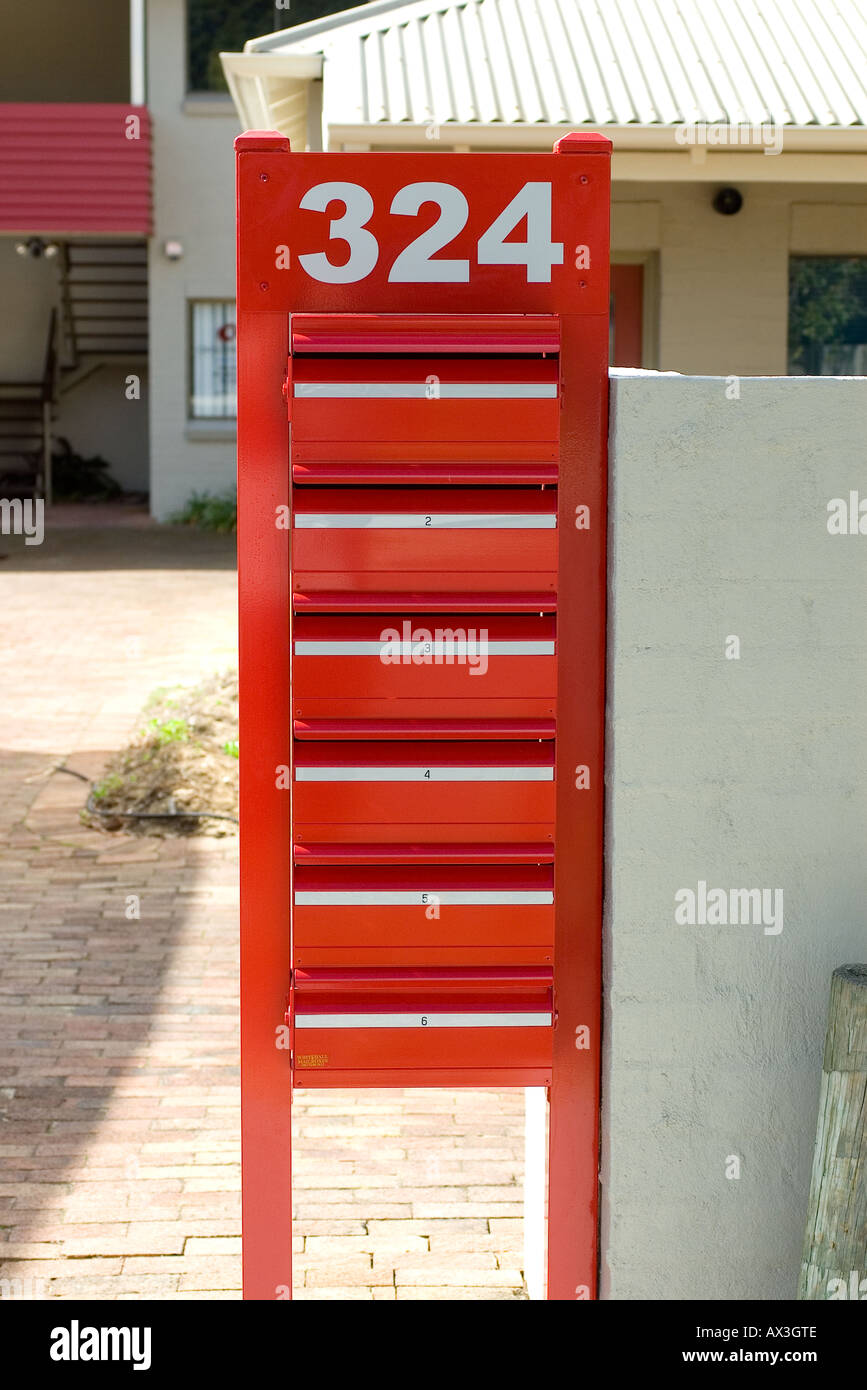 House number 324 on suburban street showing letter-boxes Stock Photo ...
