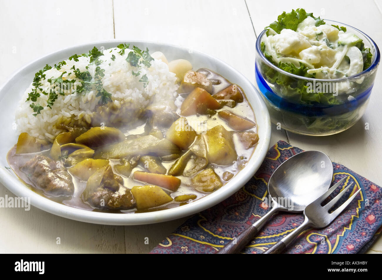 Curry and rice Stock Photo - Alamy