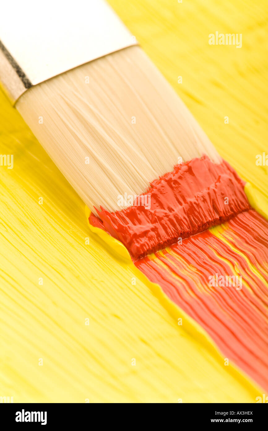 Paint brush stroke yellow hi-res stock photography and images - Alamy