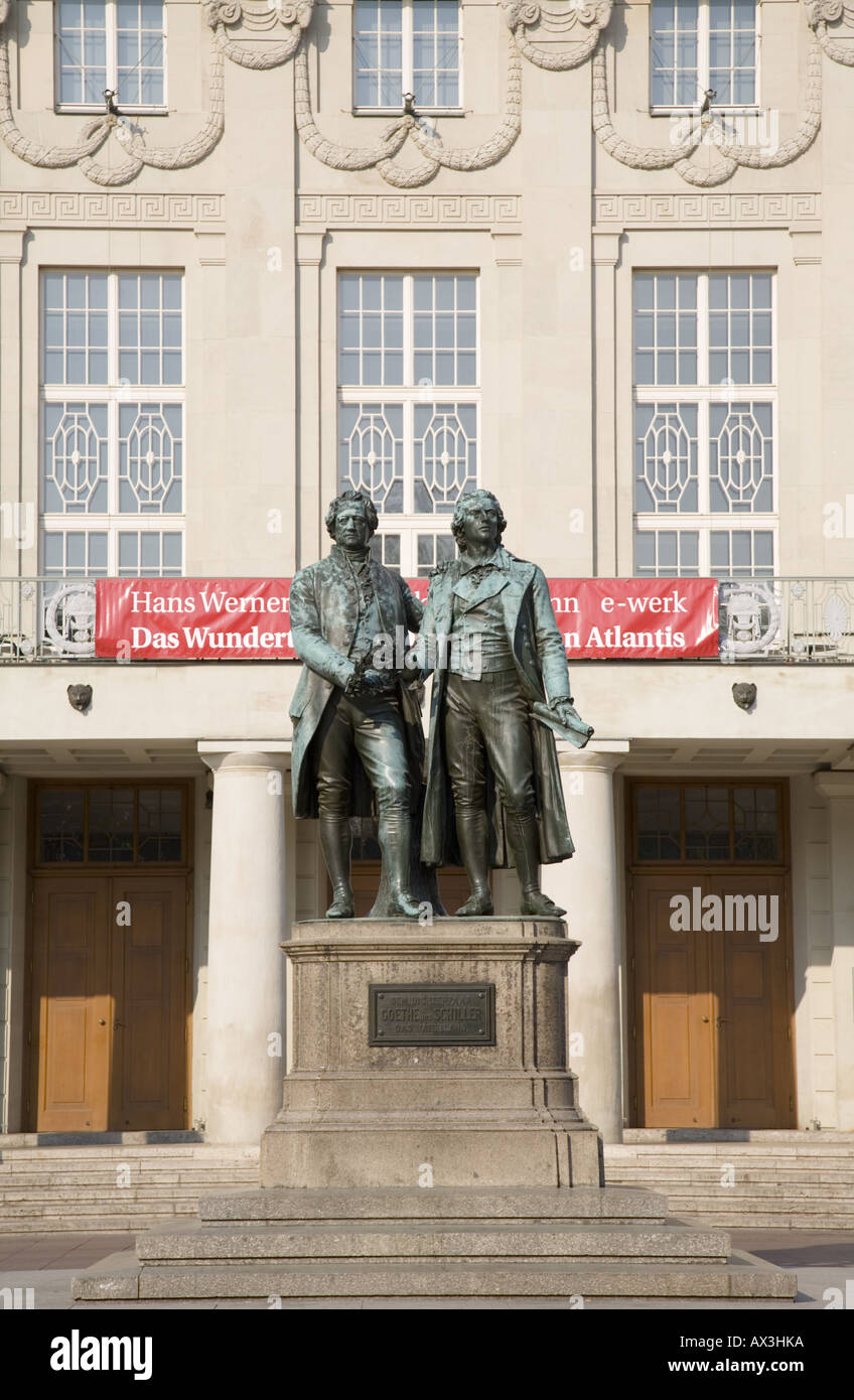 Goethe and Schiller Statue, German National Theater, Weimar, Germany ...