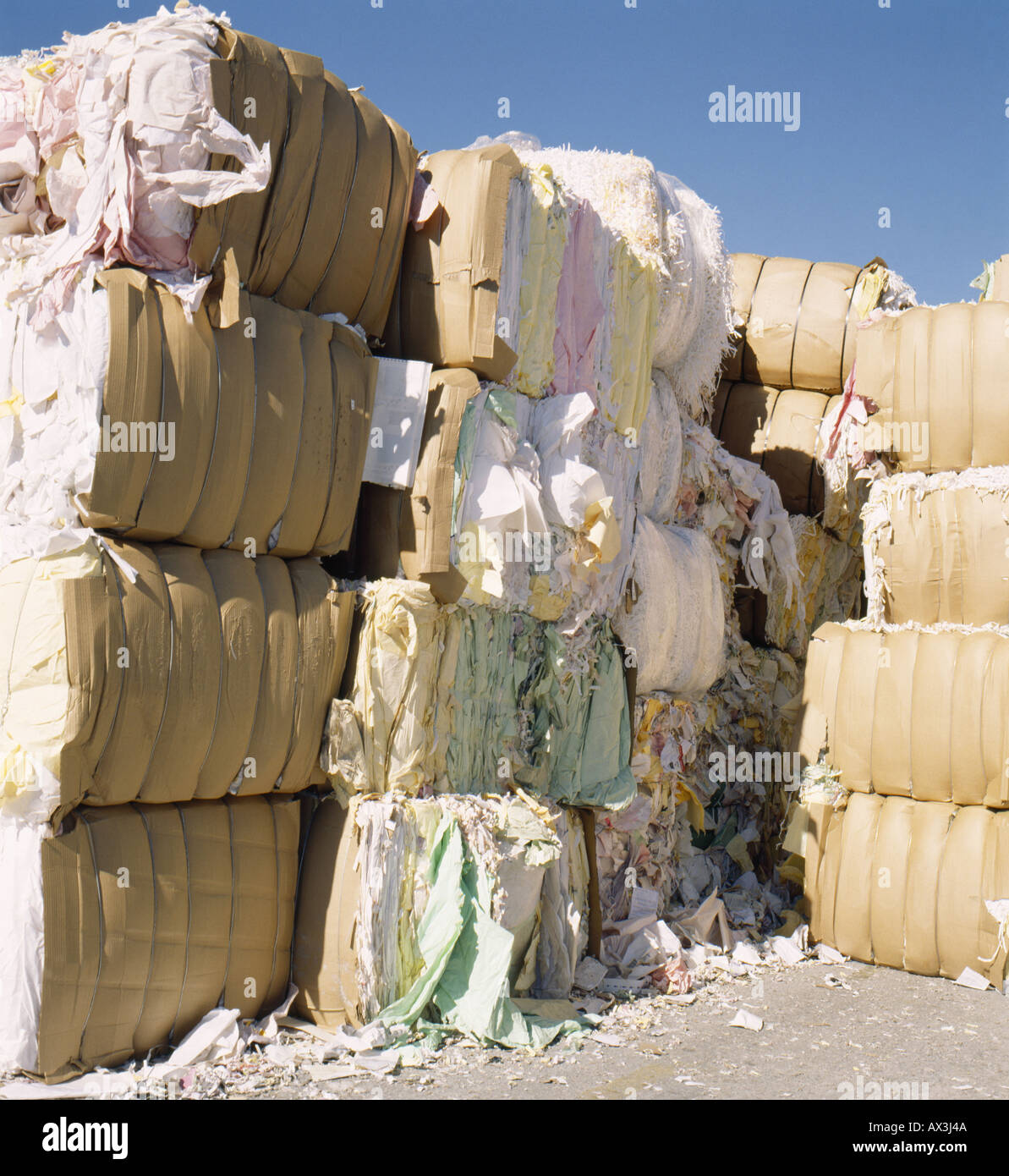 Paper bundles for recycling Stock Photo - Alamy