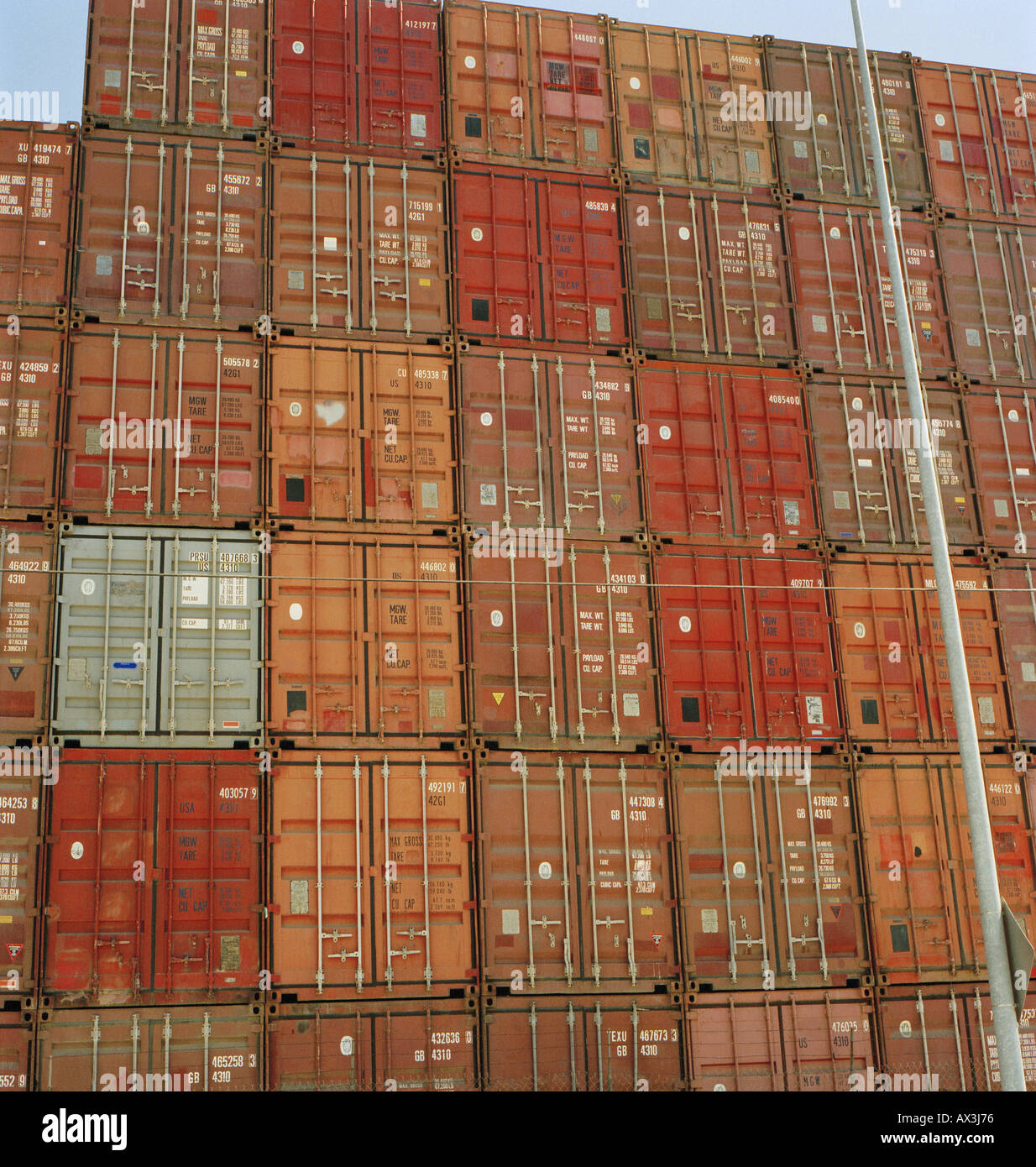 Stacked cargo containers Stock Photo - Alamy