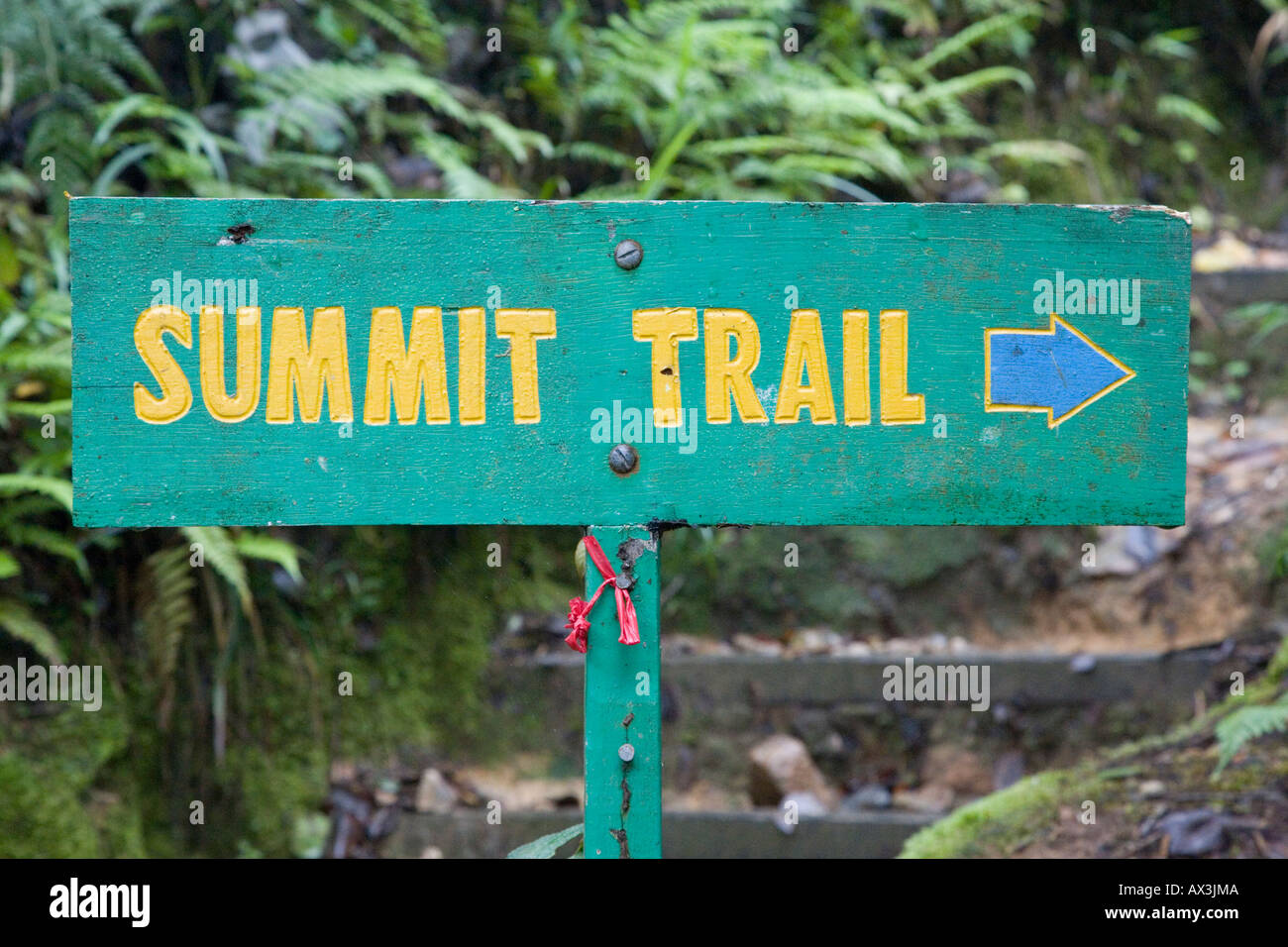 Summit Trail Sign, Trekking Mt Kinabalu in Kinabalu National Park, Kota ...