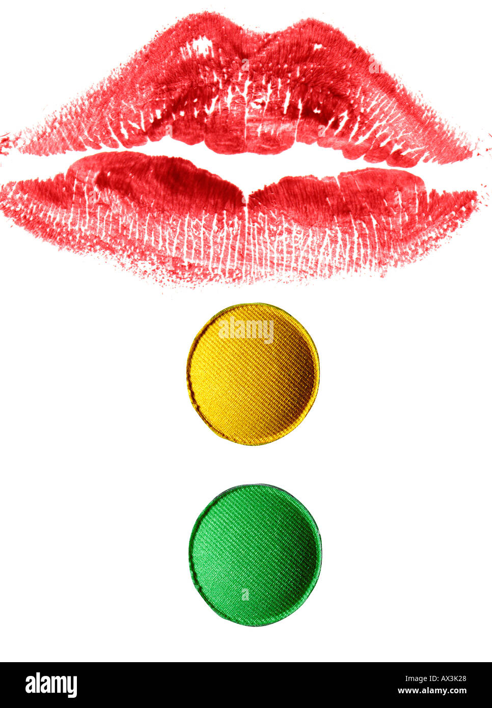 Cosmetic Kiss , graphic color concept photograph of lipstick kiss and ...