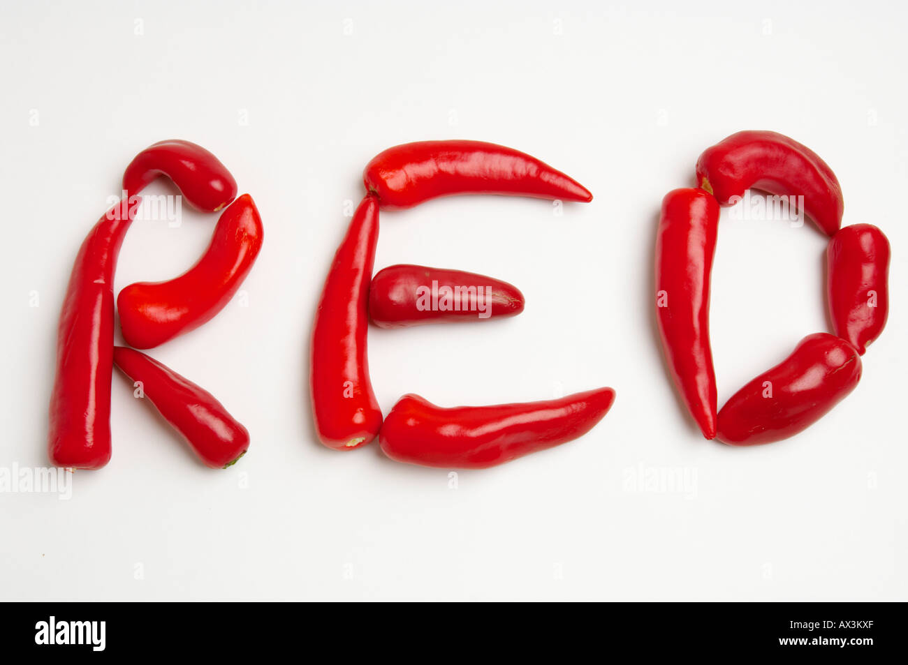 Red chilli peppers words hi-res stock photography and images - Alamy