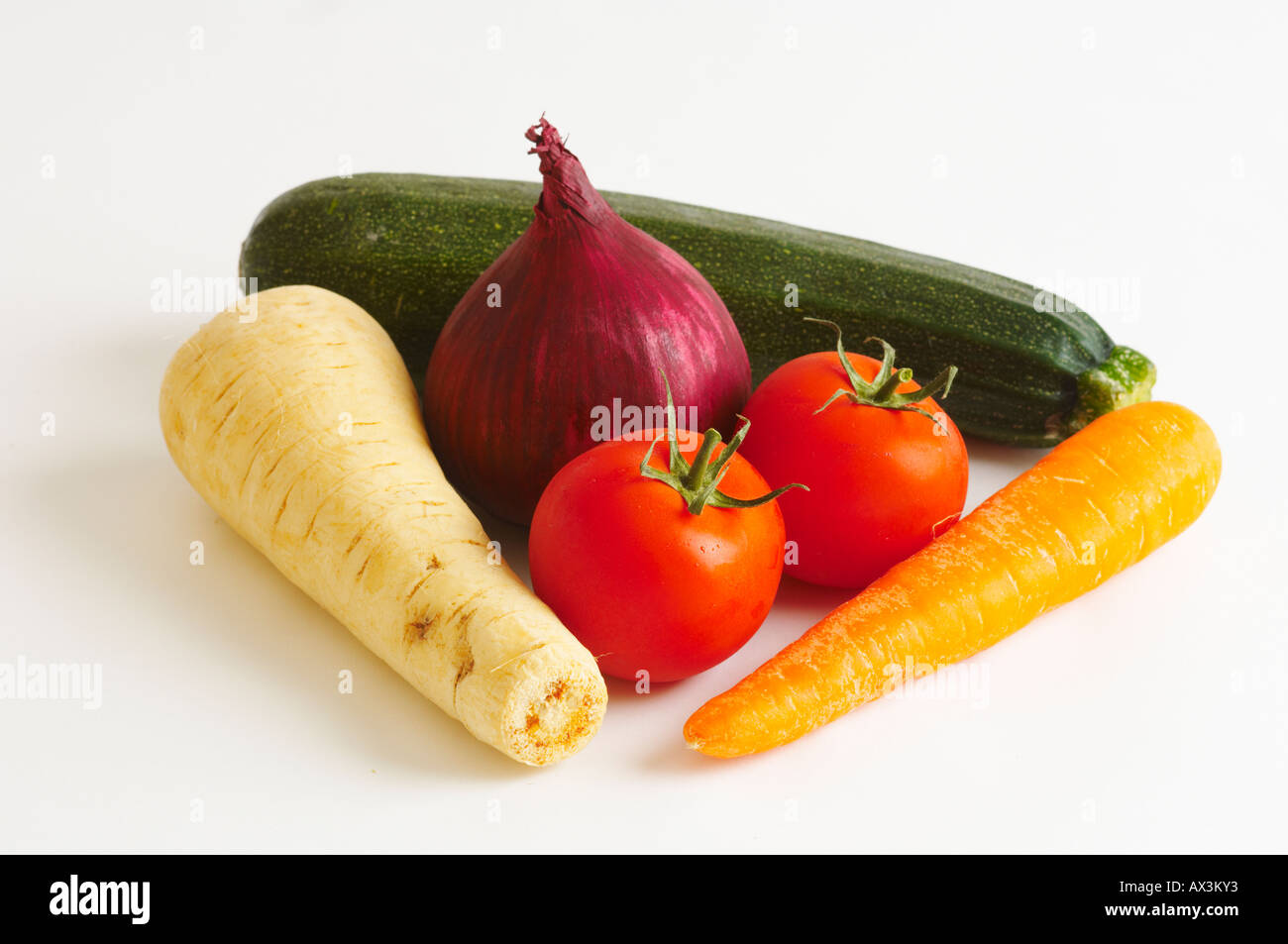 Five portions of fruit and vegetables Stock Photo - Alamy