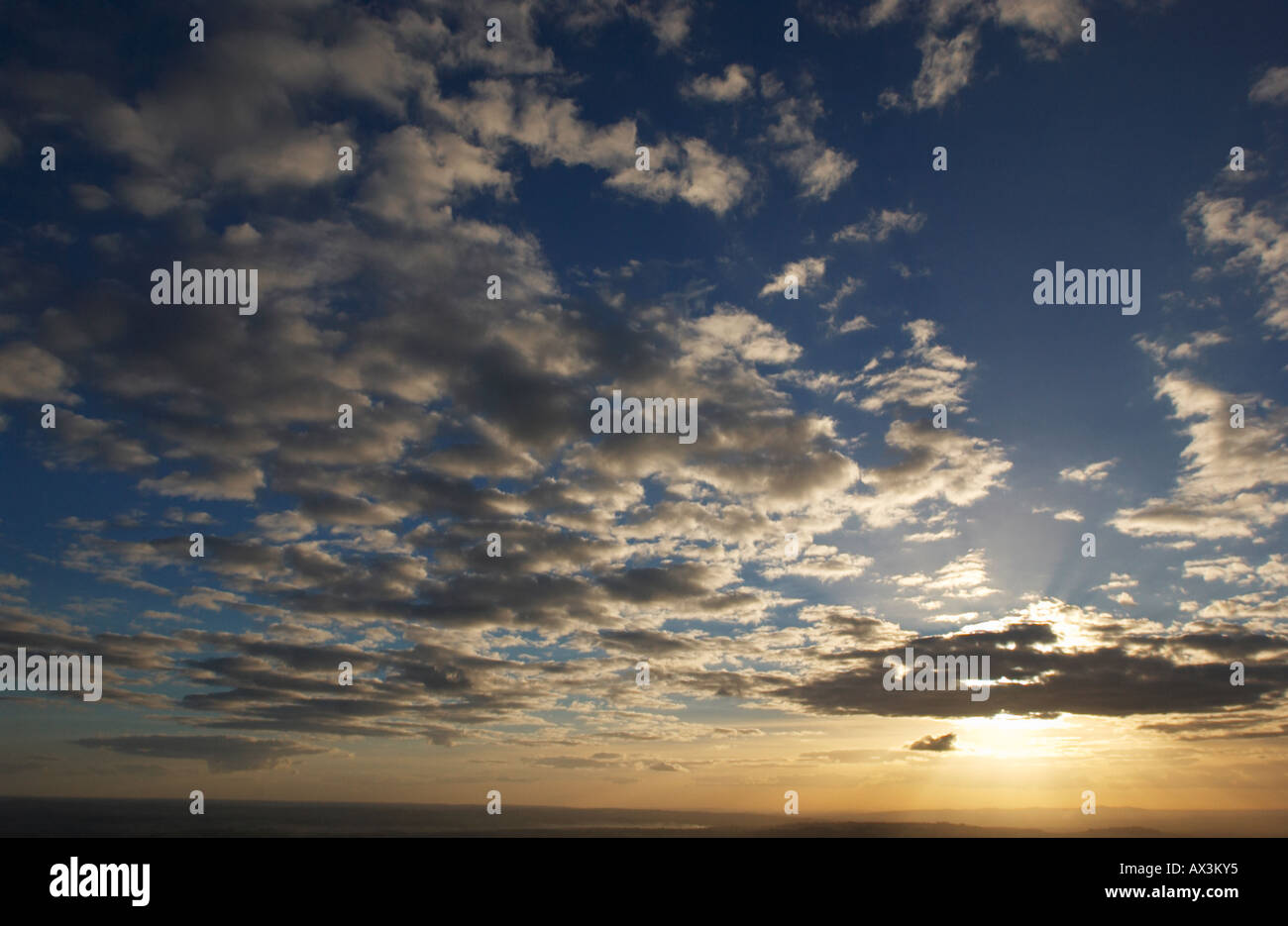 Dramatic evening clouds taken from a hot air balloon at 3000 feet Stock ...