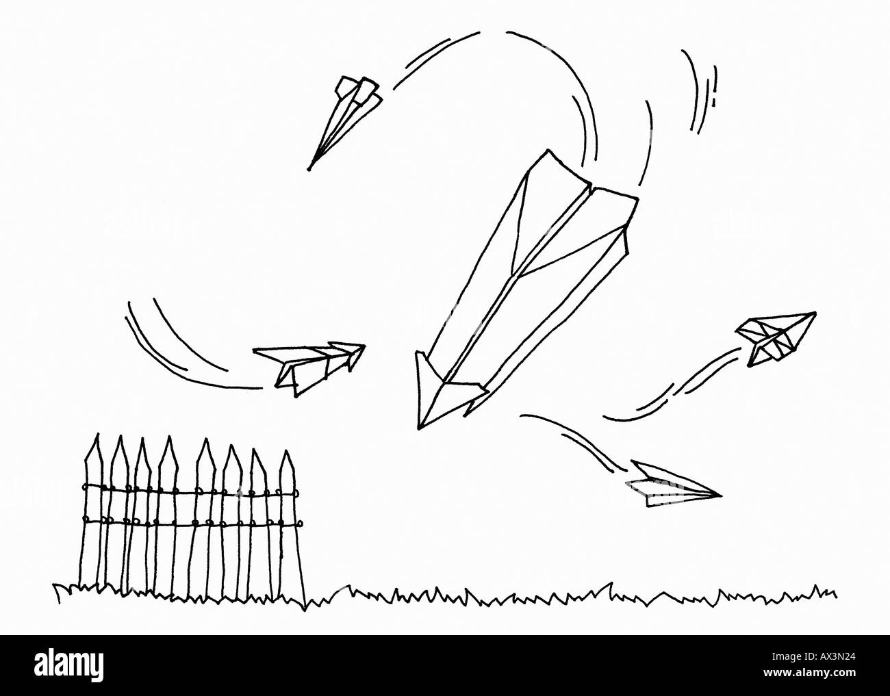 Paper airplanes flying Stock Photo - Alamy