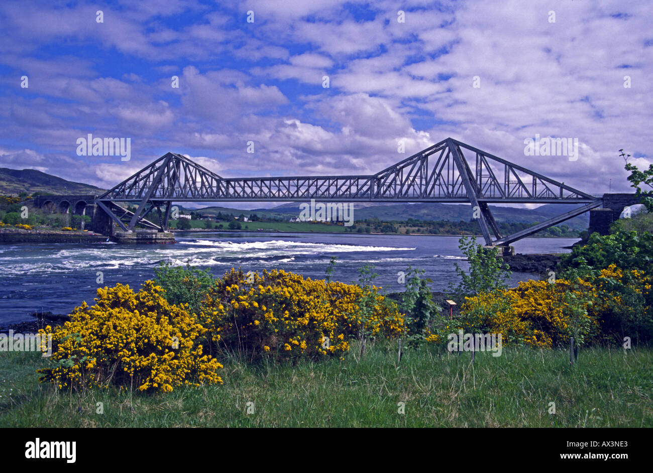 Connel Bridge spanning the Loch Etive at Connel Ferry near Oban in ...