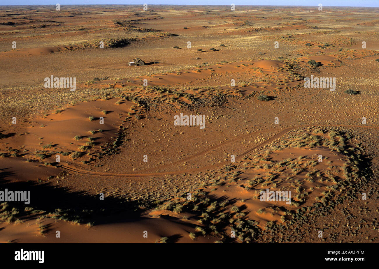 Lonely Farmstead in the Kalahari desert Farm Langvlakte Aroab district ...