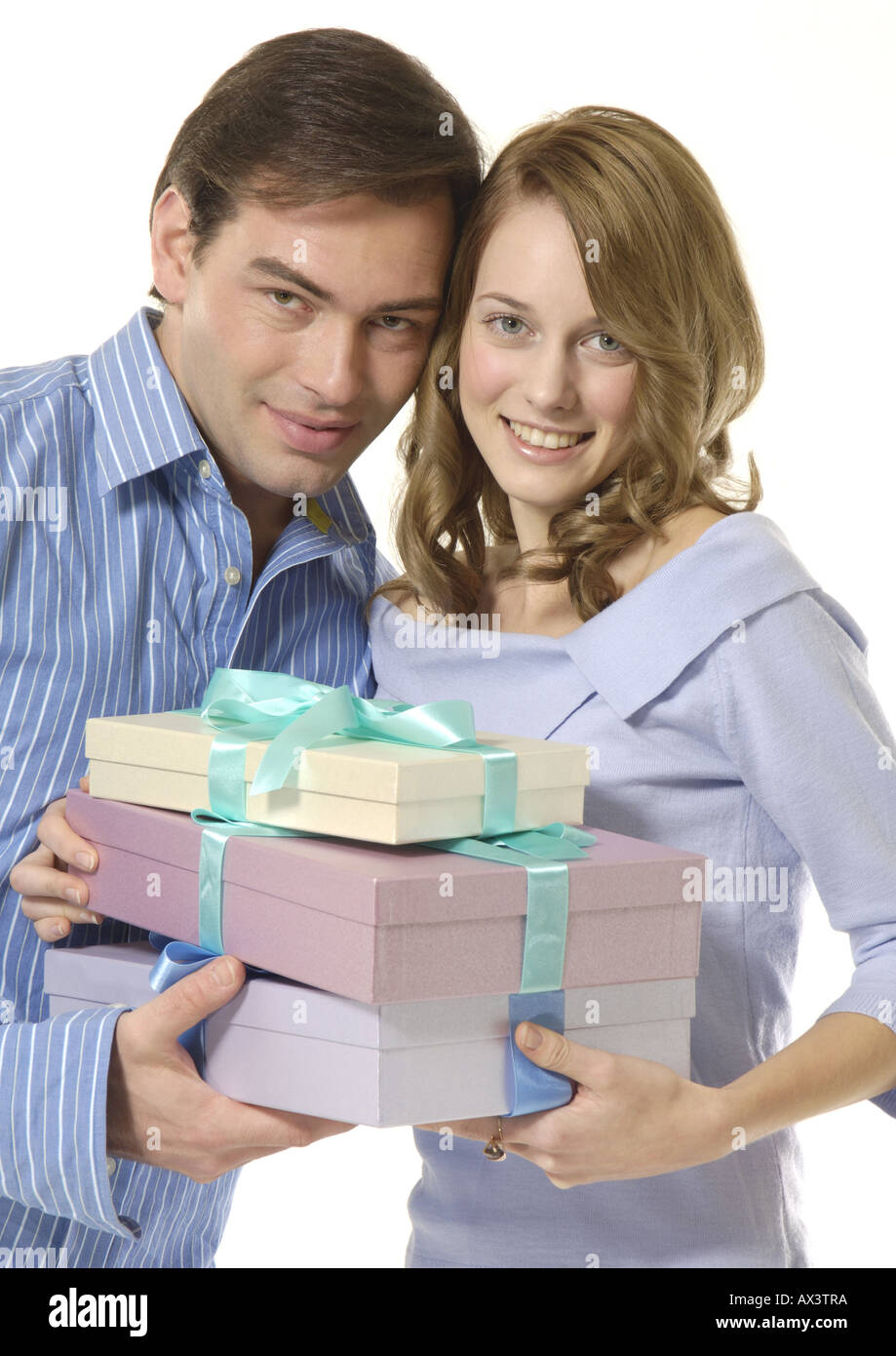 Vertical view woman holds gift hi-res stock photography and images - Alamy