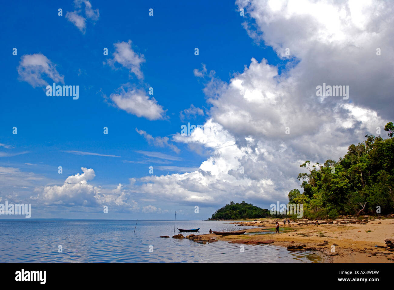 Brazil, Amazon, Rio Tapajos. A tributary of the Rio Tapajos which is ...