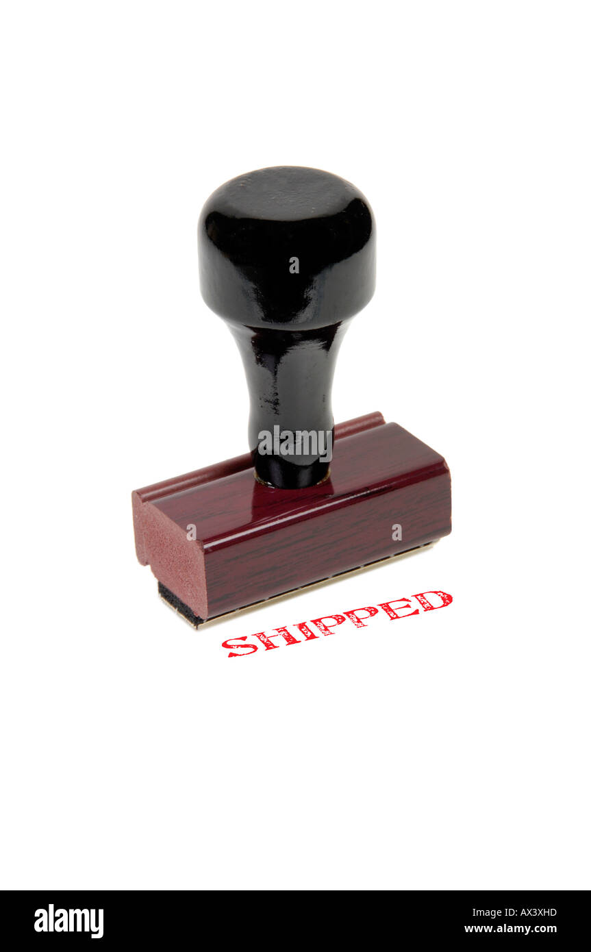 Shipped Rubber stamp Stock Photo - Alamy