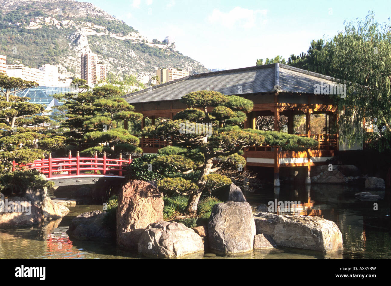 Monaco Monte Carlo japanese garden Principaute de Monaco cote d'azur French Riviera Paca France ...