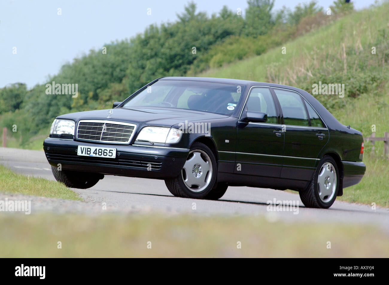 Black Mercedes-Benz s class saloon car in the UK Stock Photo - Alamy