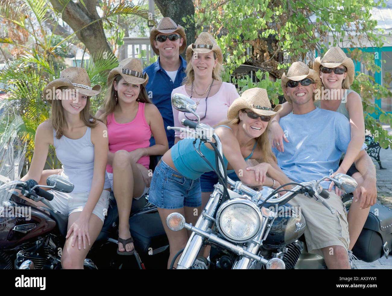 Group of people with their motorcycles in Key West Florida USA Model ...