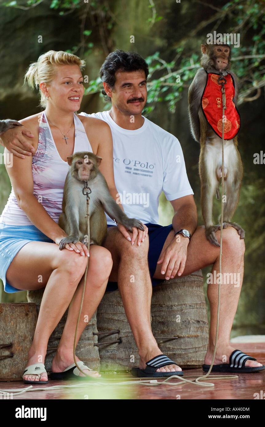 China, Hainan Province, Hainan Island. Monkey Island research park ...