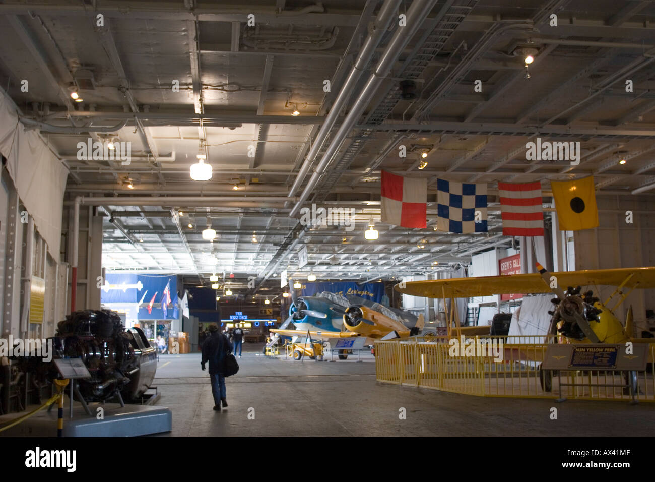 US Navy aircraft carrier USS Lexington now a floating museum anchored ...