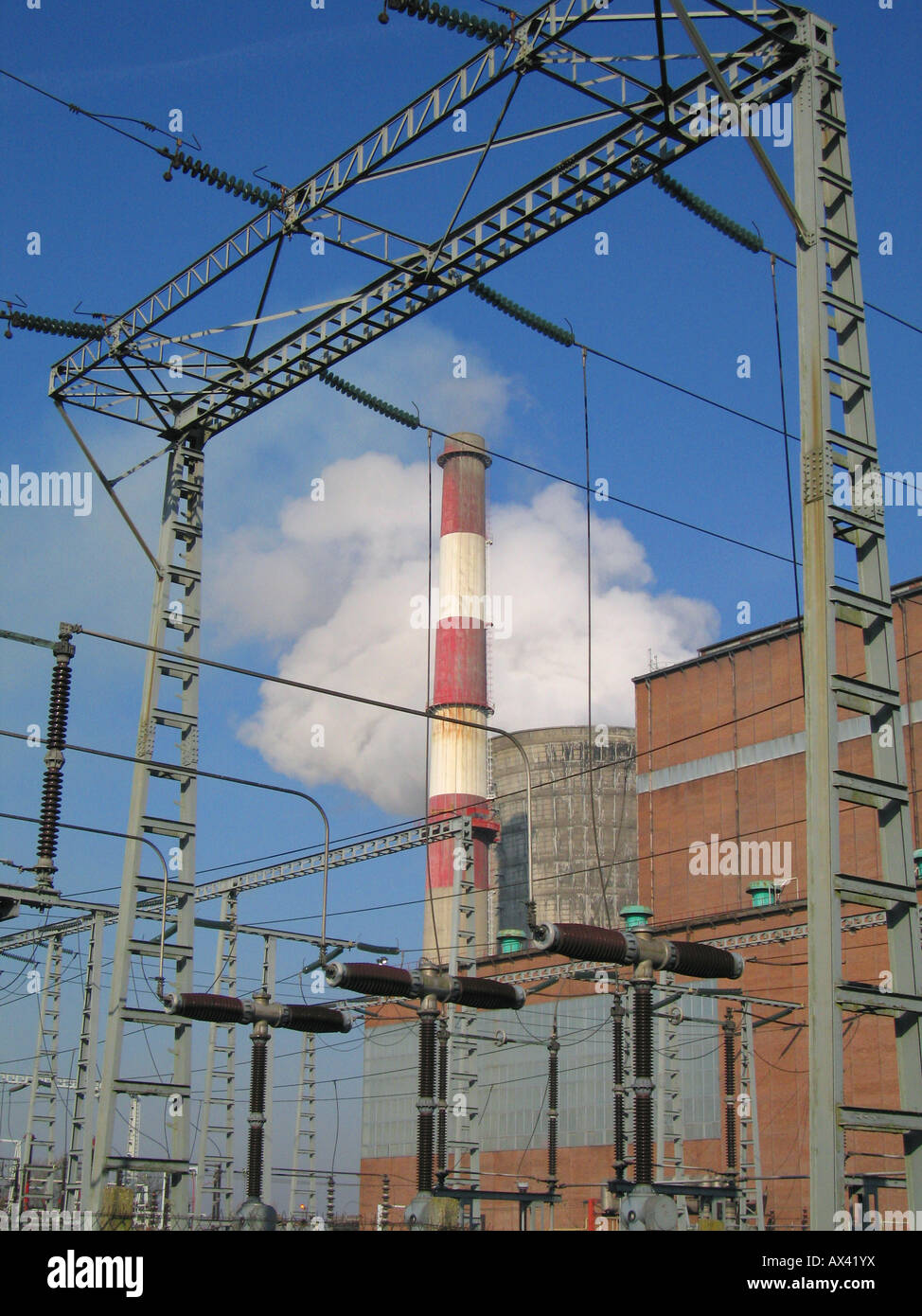 electrical dispatching near a coal power plant, Hornaing - France ...