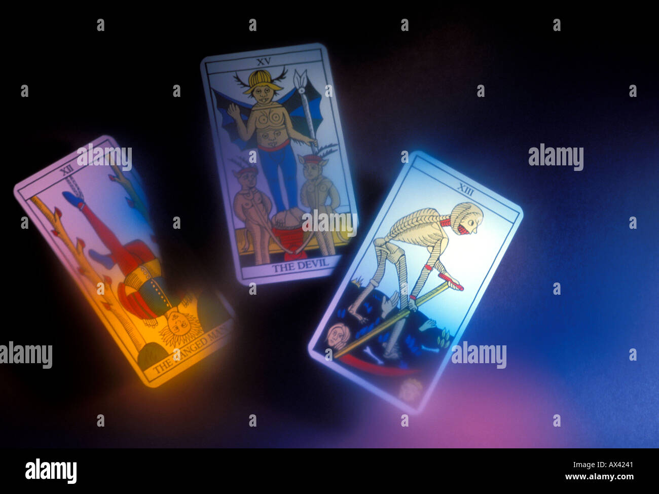 Before and after 095b Tarot card Bad QHTK1140 Stock Photo - Alamy