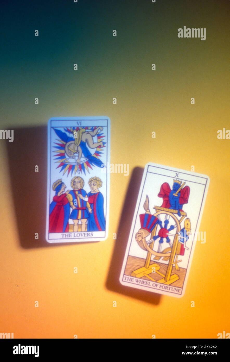Before and after 095c Tarot card Good QHTK1141 Stock Photo - Alamy