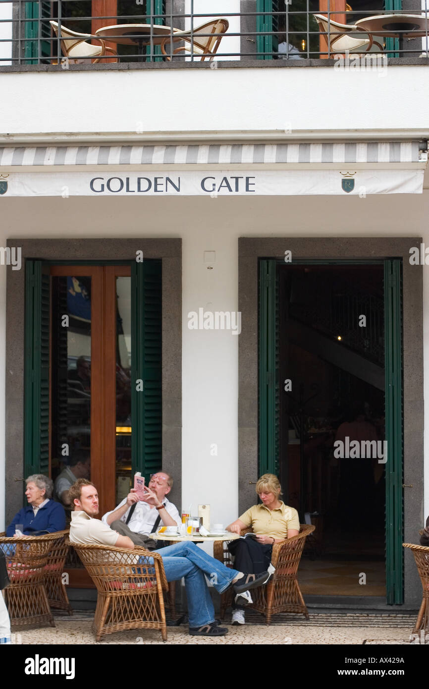 Cafe Golden Gate in Funchal Madeira Stock Photo - Alamy