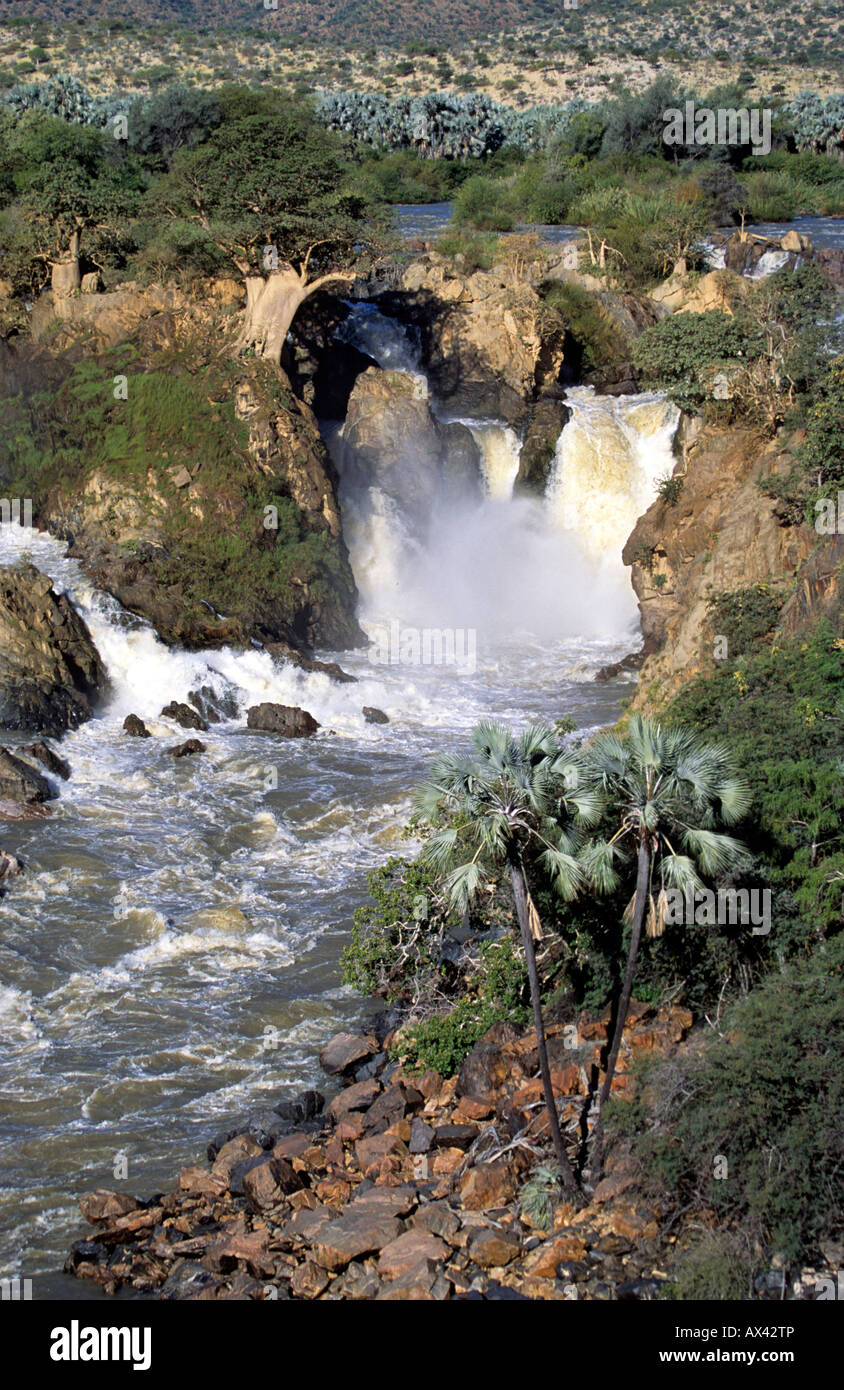 Epupa waterfall Kunene river Kaokoland Kunene region Namibia Stock ...