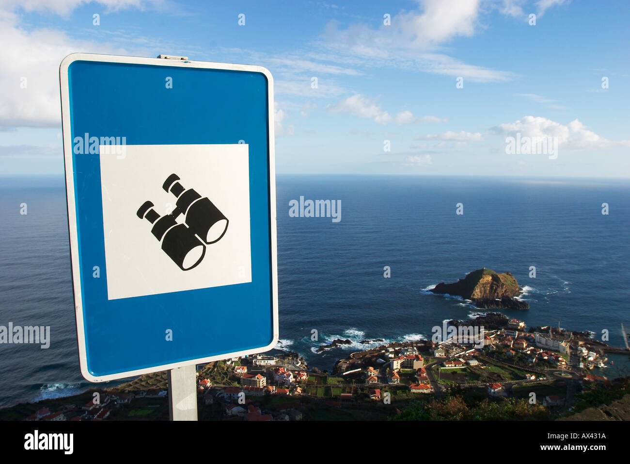 sign view point in Porto Moniz on Madeira Stock Photo - Alamy