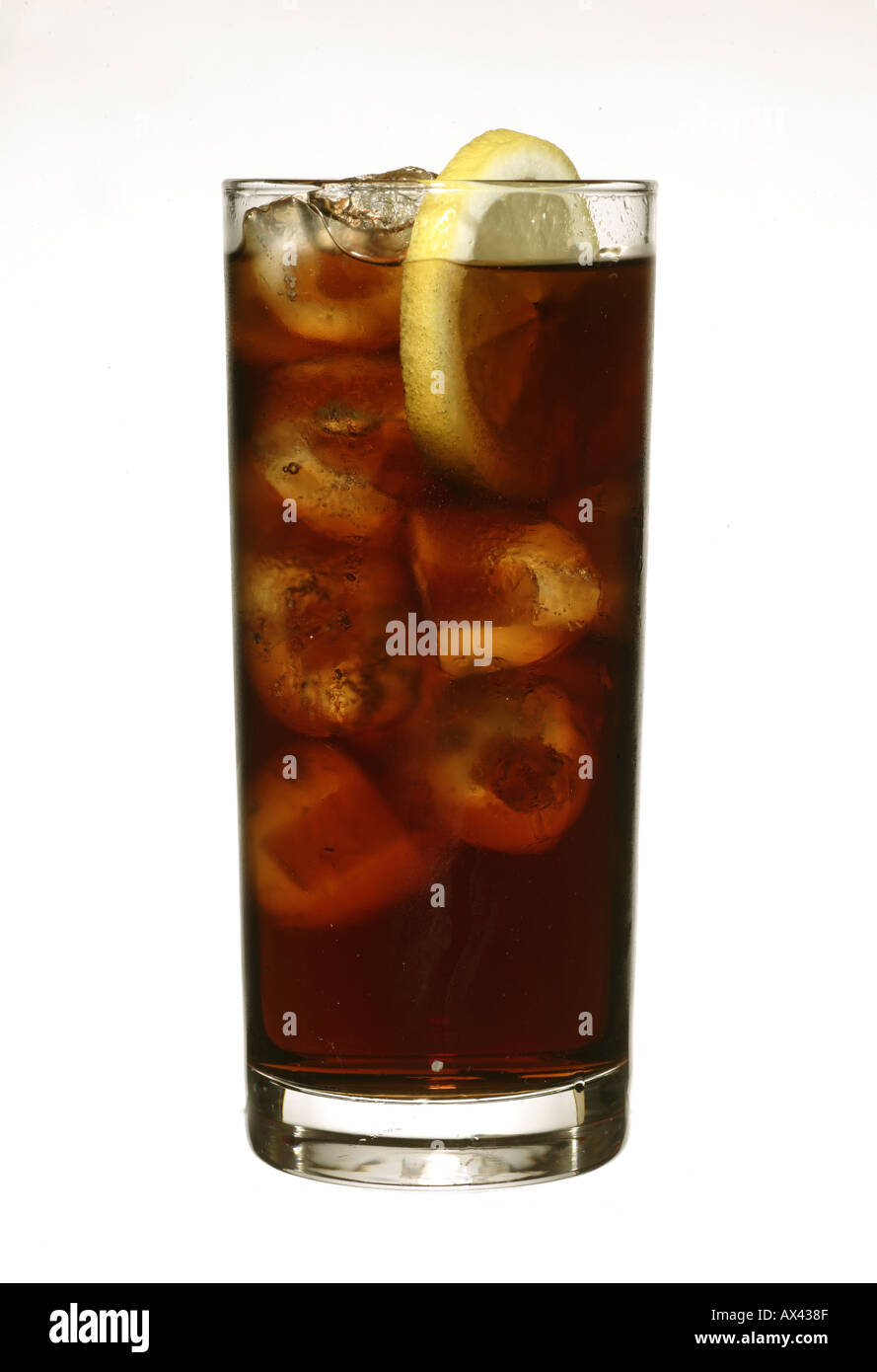 Glass of coca cola with ice and lemon coke Stock Photo - Alamy