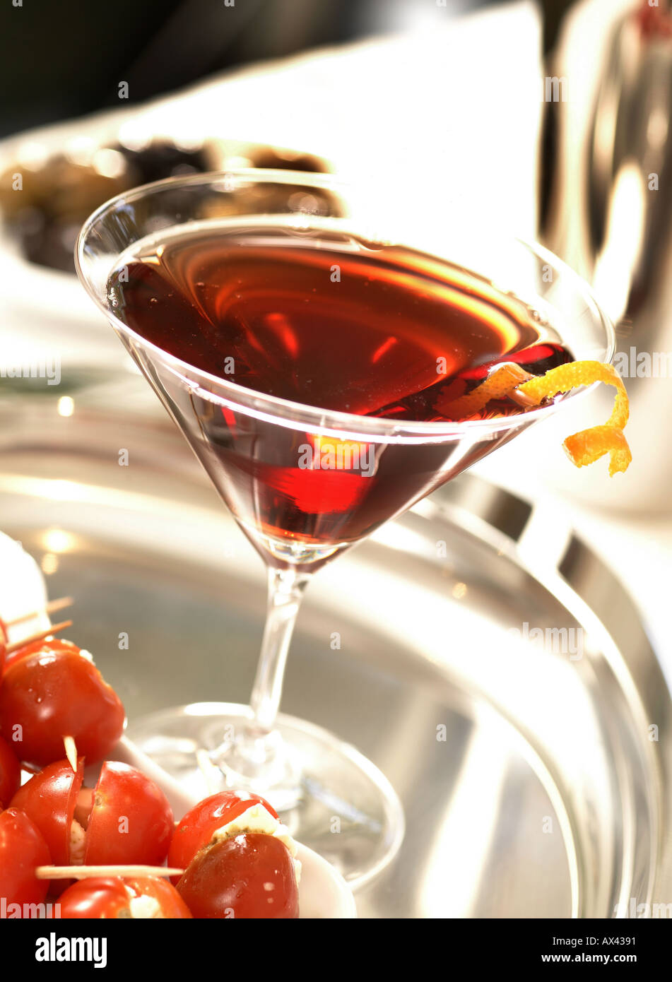 Red martini on a tray Stock Photo - Alamy