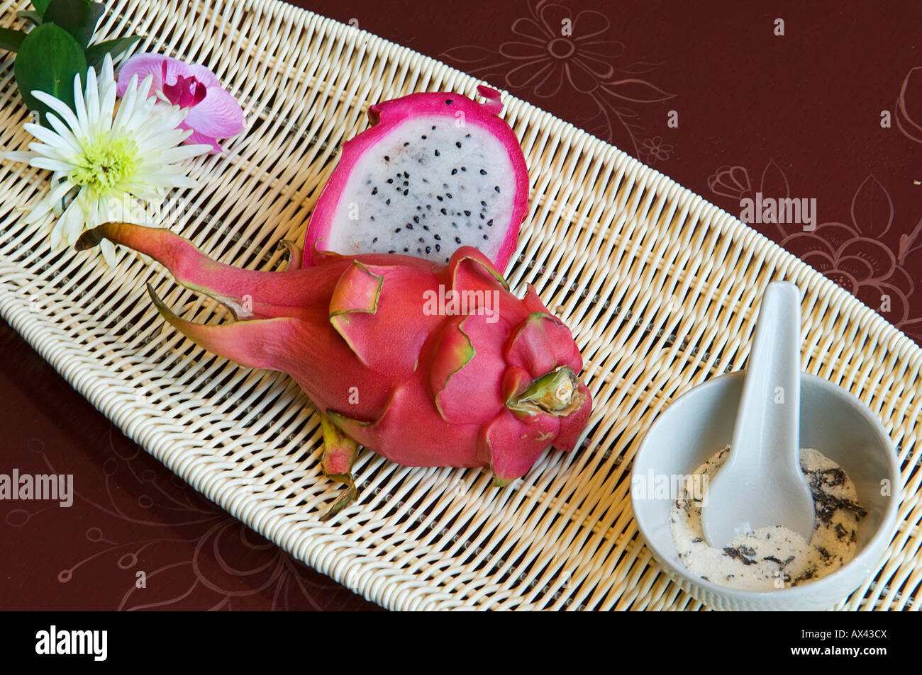 Northern Ireland, Fermanagh, Enniskillen. Dragon fruit served in the ...
