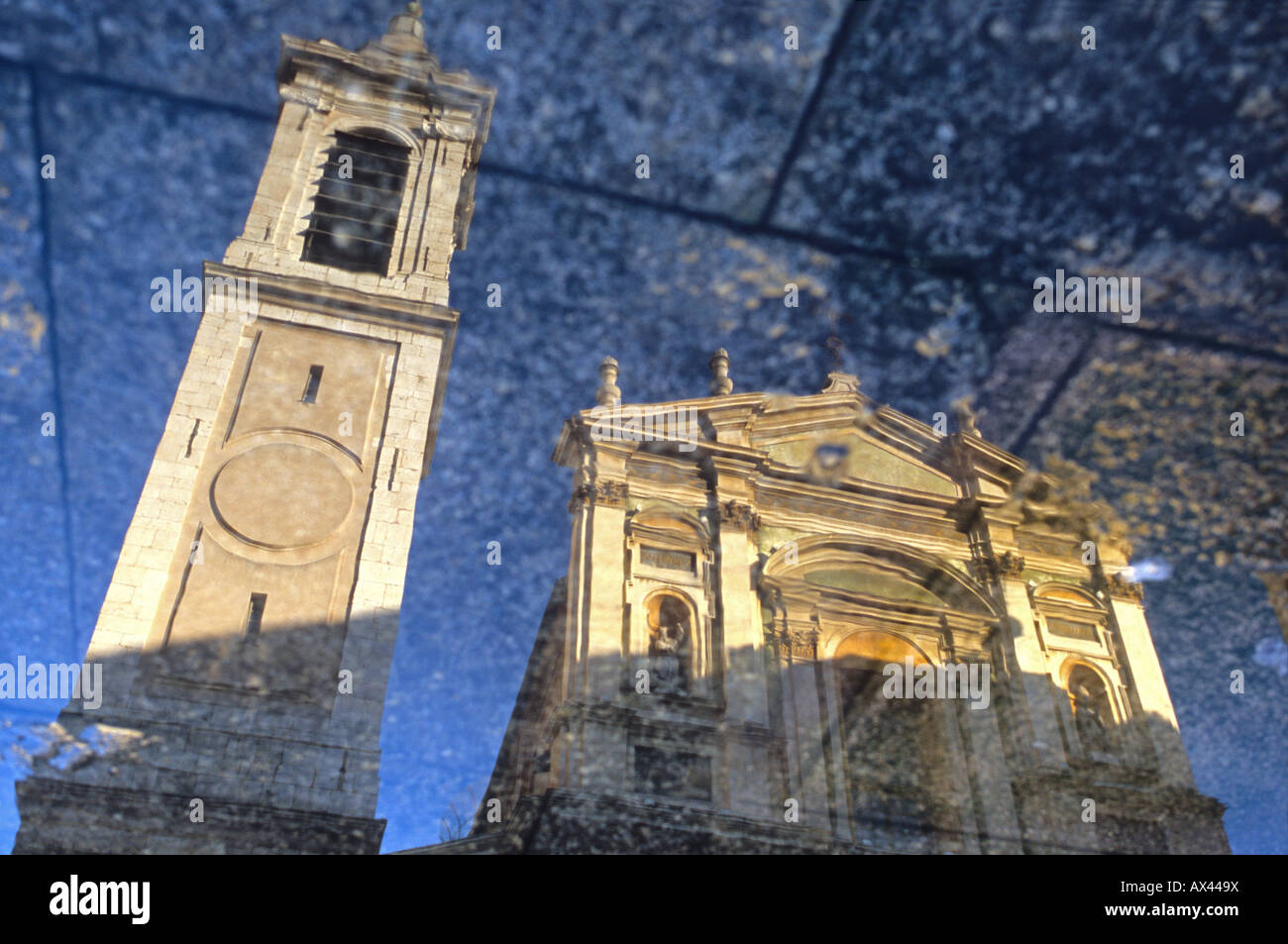 the reflection in a puddle of Sainte Reparate cathedral Stock Photo - Alamy