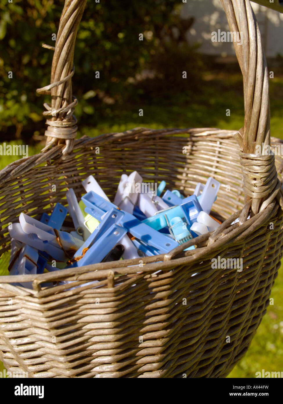 Old peg basket Stock Photo - Alamy
