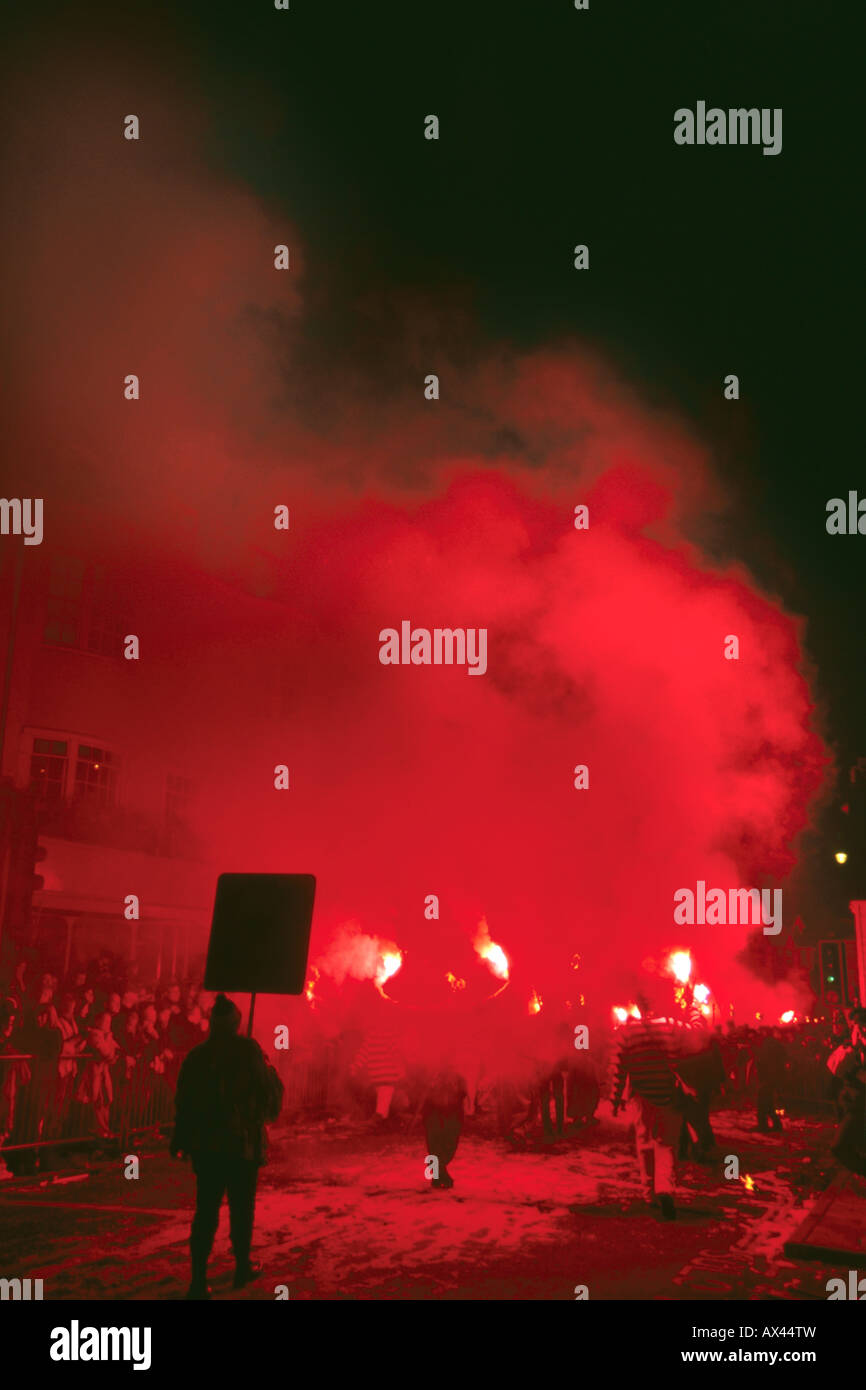 Red flares hi-res stock photography and images - Alamy