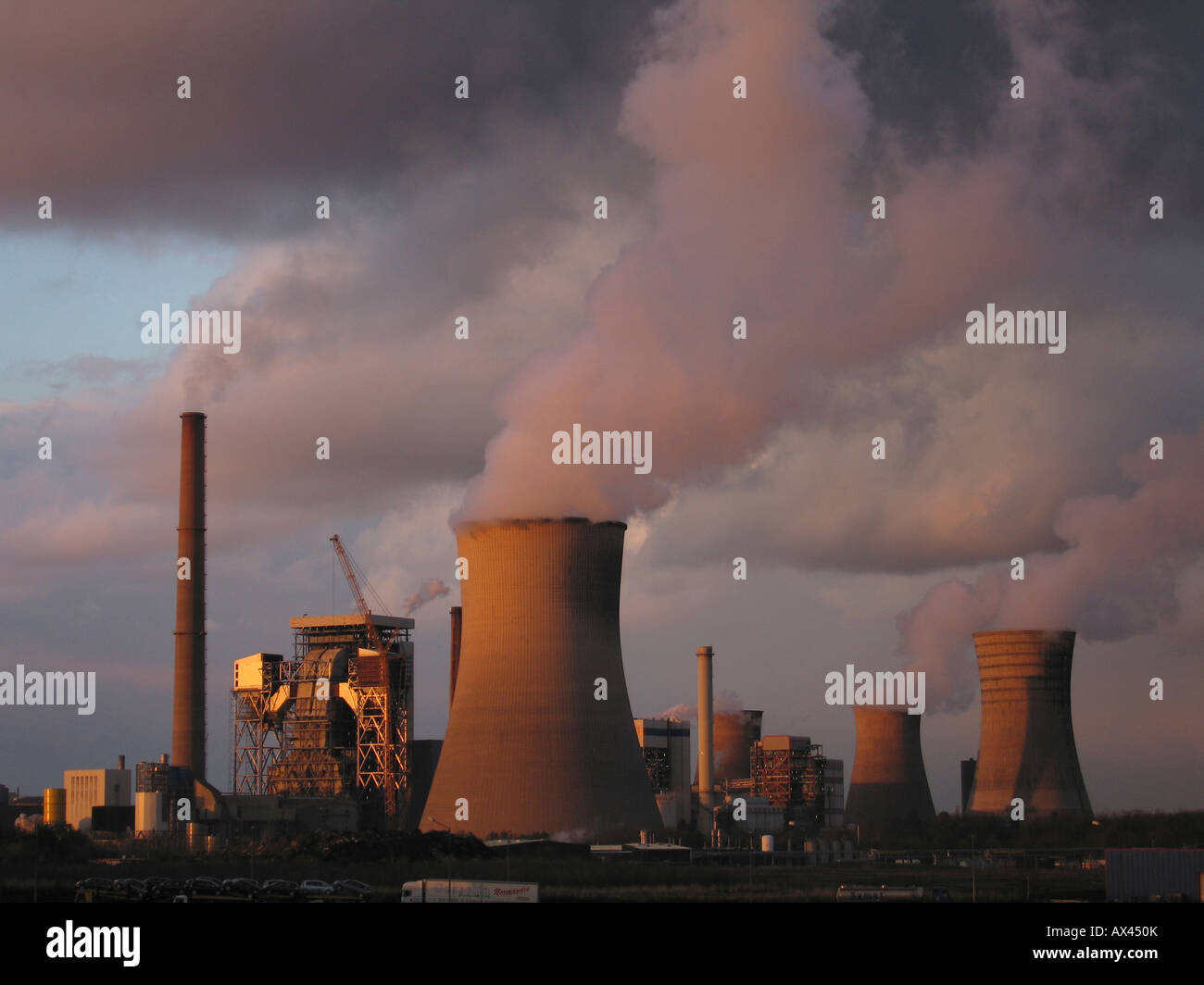 Steam of coal electric power plants, St Avold / Carling - France ...