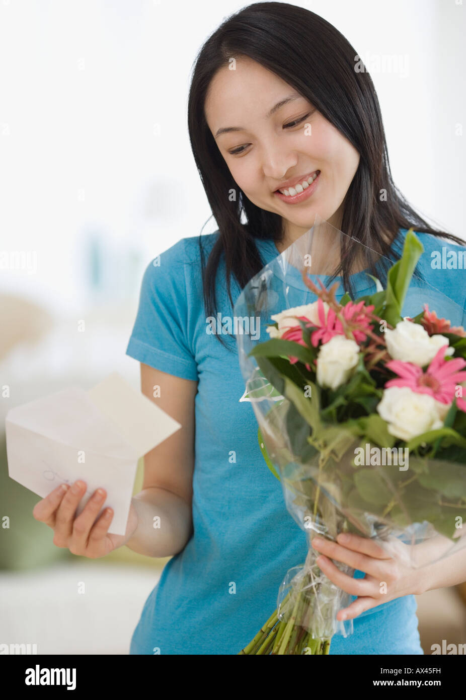 Receiving flowers hi-res stock photography and images - Alamy