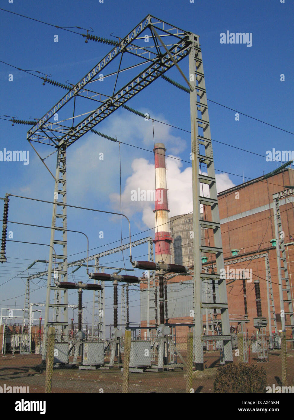 electrical dispatching near a coal power plant, Hornaing - France ...