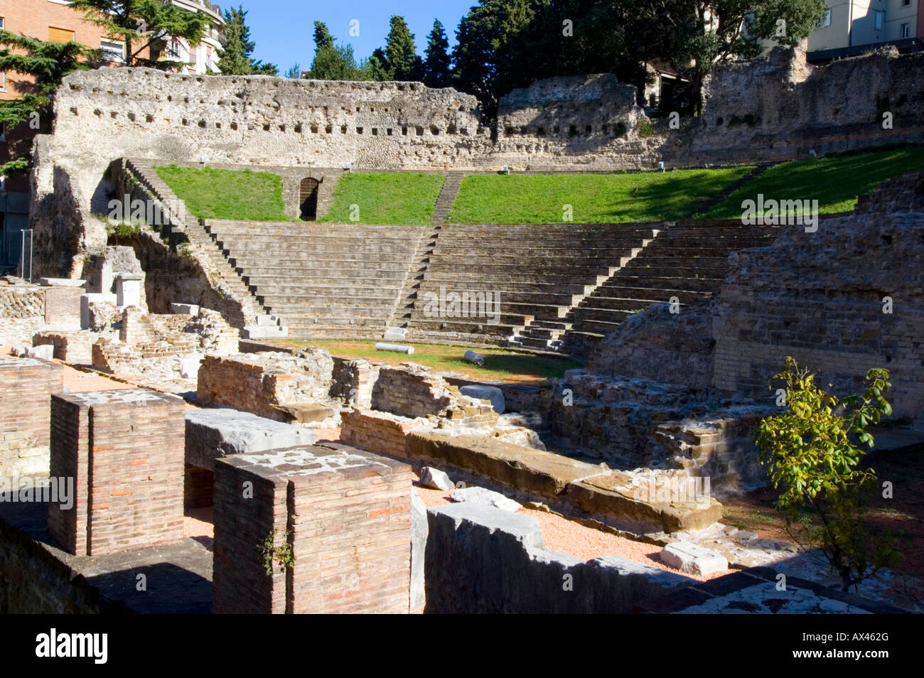 Roman amphitheatre on the steps of San Giusto in Trieste Stock Photo ...