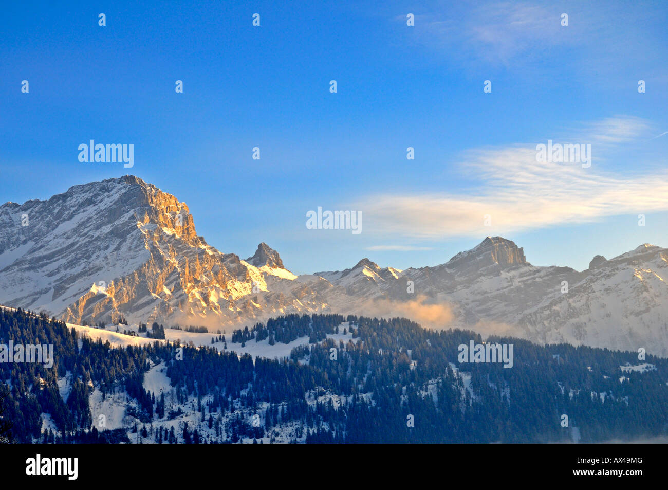Alpine mountain view Switzerland Europe Stock Photo - Alamy