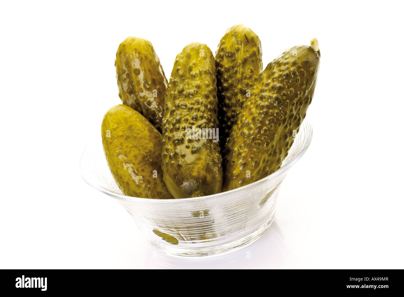 Pickles in glass bowl, close-up Stock Photo - Alamy