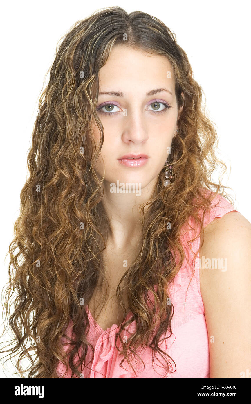 A beautiful young female model looking straight ahead Stock Photo - Alamy