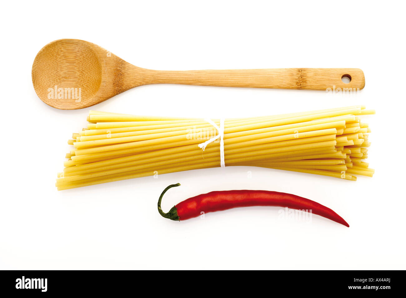Bundle of spaghetti, elevated view Stock Photo - Alamy