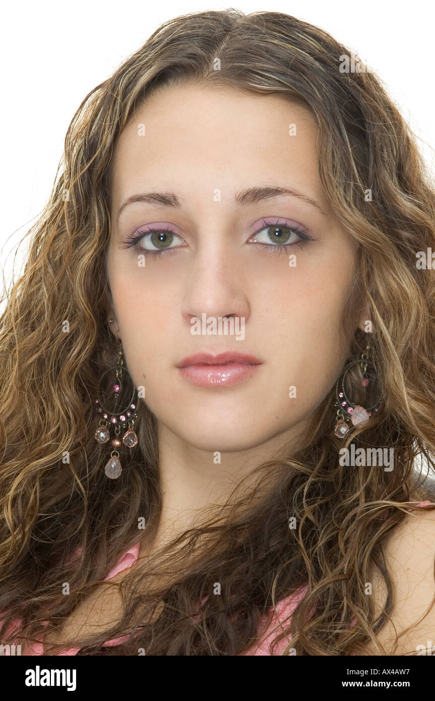 A beautiful young female model looking straight ahead Stock Photo - Alamy