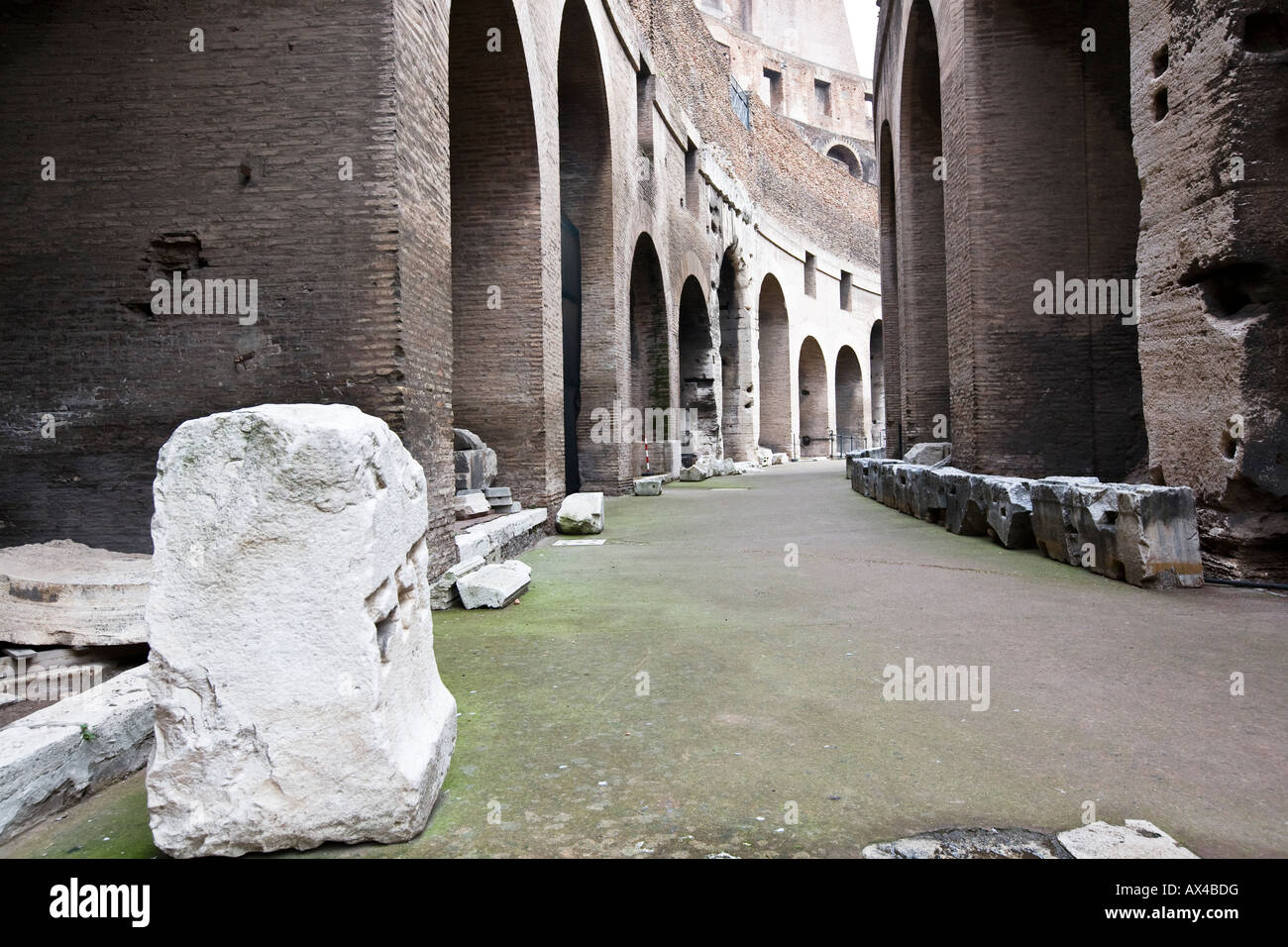 View along one of the outer rings of the Colosseum Stock Photo - Alamy