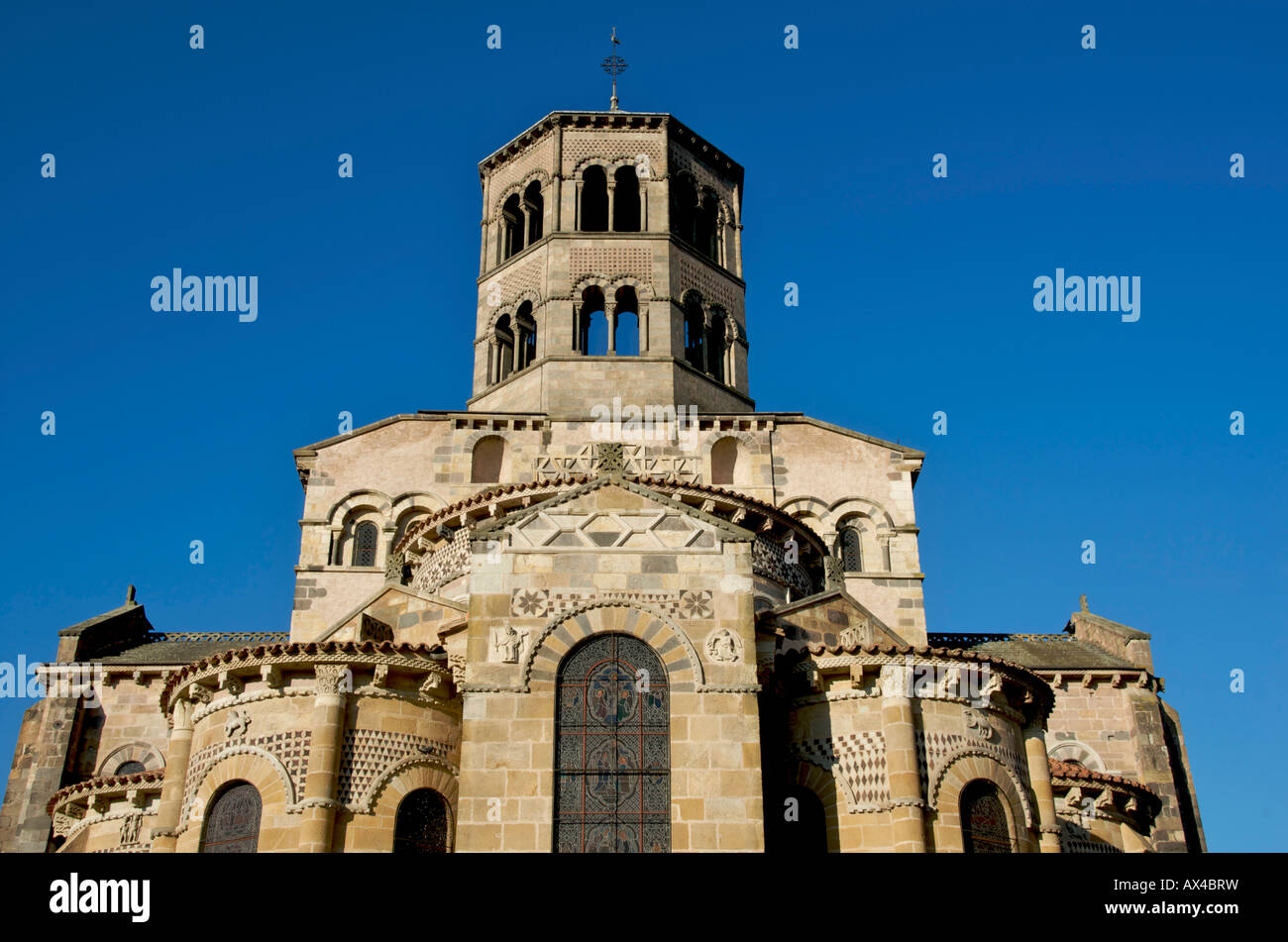 Exterior of the roman church of Saint-Austremoine d'Issoire, Issoire ...