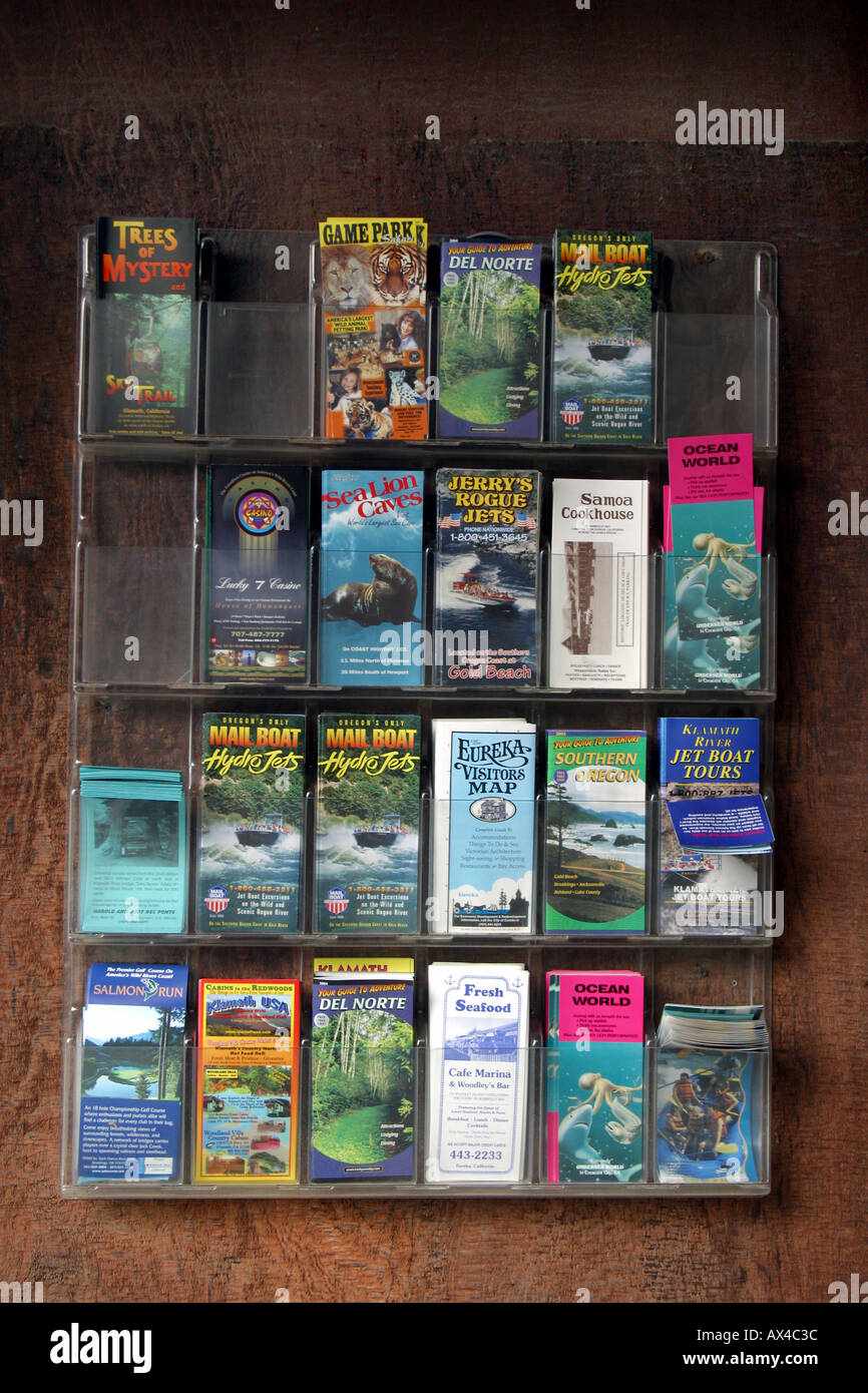 Tourist brochures in a rack at Trees of Mystery Klamath California ...