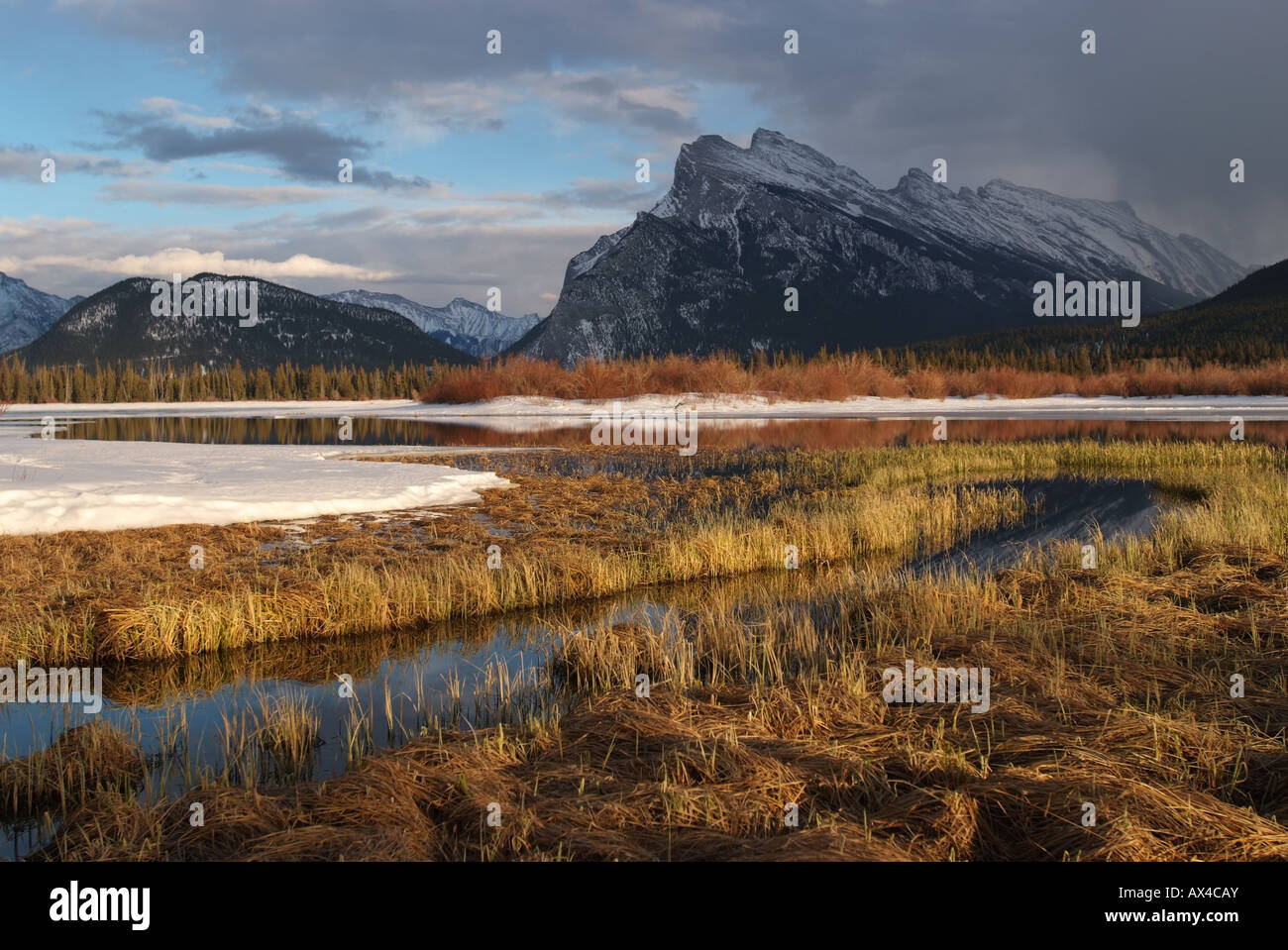 CANADA Alberta Banff Banff National Park View of Mount Rundle from ...