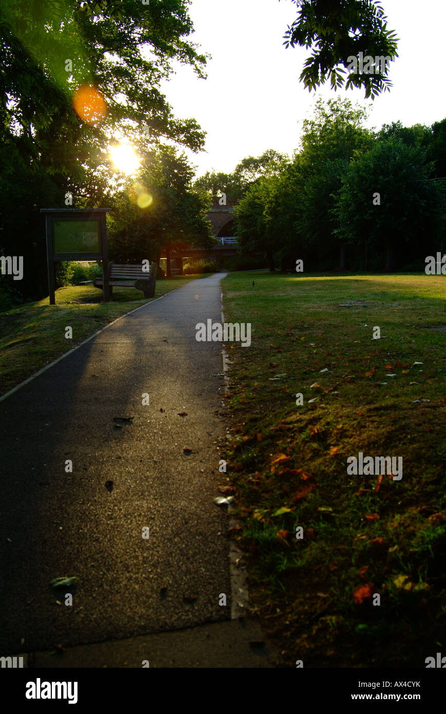 A colourful path in a park in the surrey countryside, England Stock ...