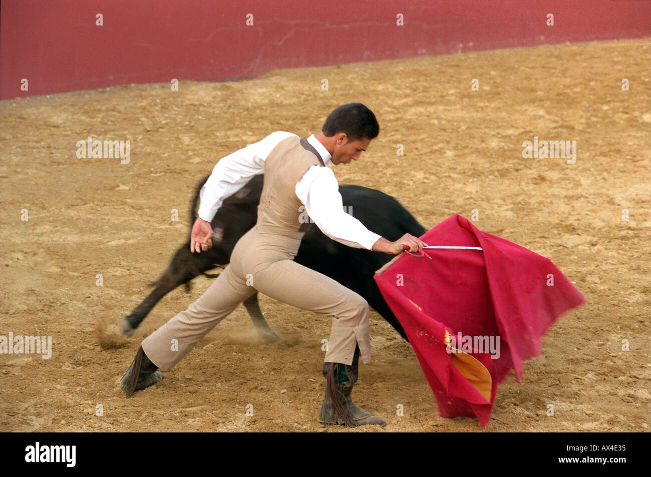 Bull fighter practicing Stock Photo - Alamy
